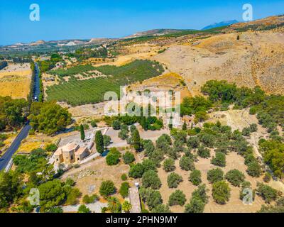 Aerial view of Archaeological Site of Gortyna at Crete, Greece Stock ...