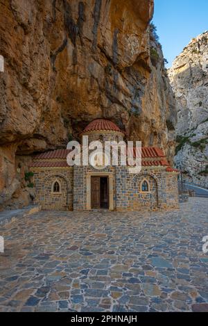 Saint Nicholas Church at Kotsifou canyon at Crete, Greece Stock Photo ...