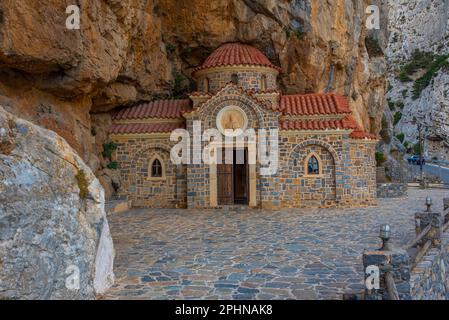 Saint Nicholas Church at Kotsifou canyon at Crete, Greece Stock Photo ...
