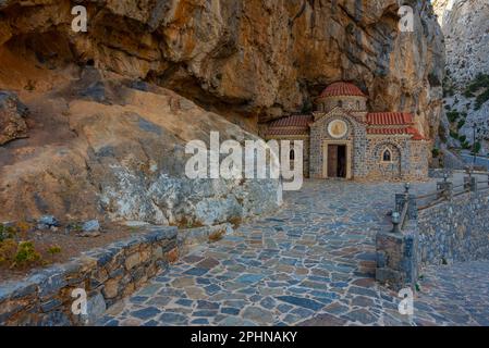 Saint Nicholas Church at Kotsifou canyon at Crete, Greece Stock Photo ...