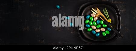 Beautiful holiday Easter table setting Stock Photo - Alamy