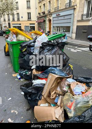 Paris, France, French Garbage Workers Strike, Piles of Garbage PIled up ...