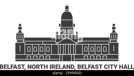 North Ireland, Belfast, Belfast City Hall, travel landmark vector ...