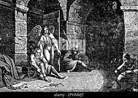 An angel frees the Apostles from their prison, the Apostles, New ...