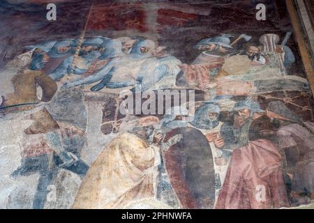 Fresco by Andrea Orcagna depicting the Crucifixion and the Last Supper ...