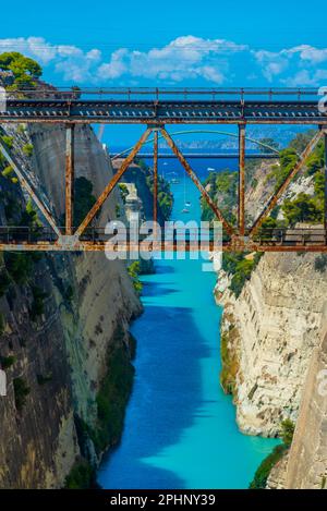 Aerial view of Corinth channel in Greece Stock Photo - Alamy