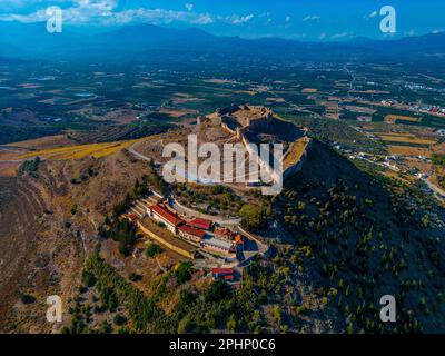 Panorama view of Larissa castle and Holy Monastery of Agia Marina Argos ...