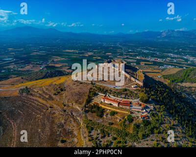 Panorama view of Larissa castle and Holy Monastery of Agia Marina Argos ...