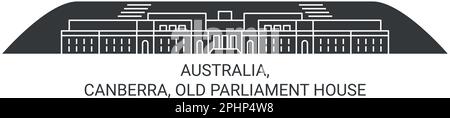 Australia, Canberra, Old Parliament House travel landmark vector illustration Stock Vector Image ...