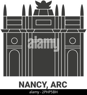 France Nancy, Arc travel landmark vector illustration Stock Vector ...
