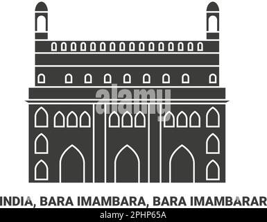 India, Bara Imambara, Bara Imambarar travel landmark vector ...