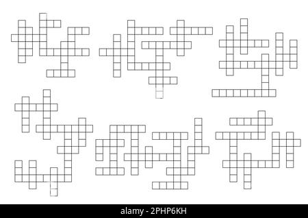 Crossword game grid. Text playing activity or educational riddle grid ...
