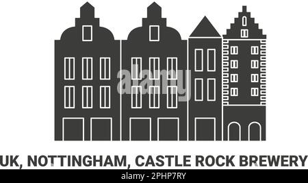 England, Nottingham, Castle Rock Brewery, travel landmark vector ...