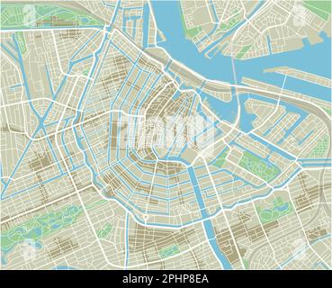 Vector city map of Amsterdam with well organized separated layers Stock ...