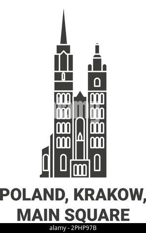 Poland, Krakow, Krakow Cloth Hall travel landmark vector illustration ...
