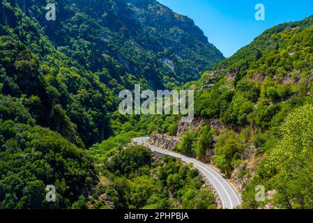 Winding road passing through Langada pass in Greece Stock Photo - Alamy