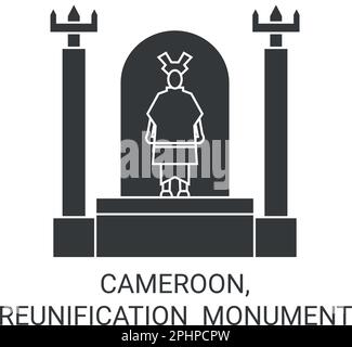 Cameroon, Reunification Monument travel landmark vector illustration ...