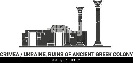 Ukraine, Ruins Of Ancient Greek Colony, travel landmark vector ...