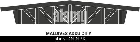 Maldives,Addu City, travel landmark vector illustration Stock Vector ...