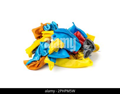 Popped Balloon Isolated, Deflated Ball, Burst Ballon, Latex Rubber ...