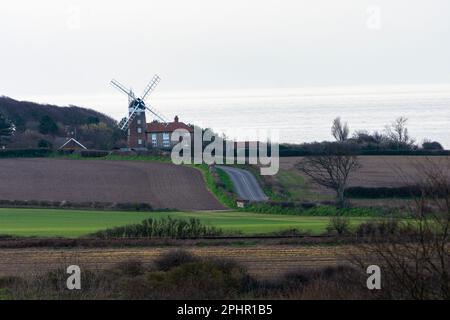 Weybourne Windmill is located on the eastern high ground above the ...
