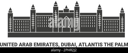 United Arab Emirates. Dubai, Madinat Jumeirah travel landmark vector ...