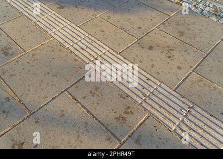 Tactile Paving on Modern Tiles Pathway for Blind Handicap, Safety ...