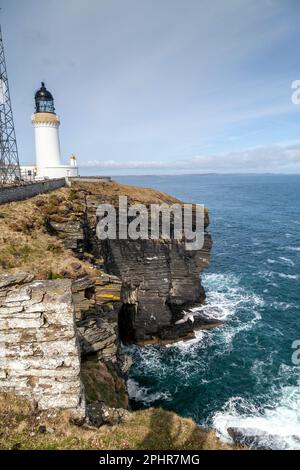 The Noss Head Lighthouse is an active 19th-century lighthouse near Wick ...