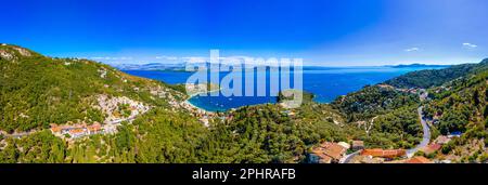 Panorama view of Kalami bay at Corfu island, Greece Stock Photo - Alamy