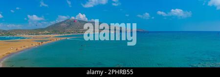Panorama of Prasonisi beach at Greek island Rhodes Stock Photo - Alamy