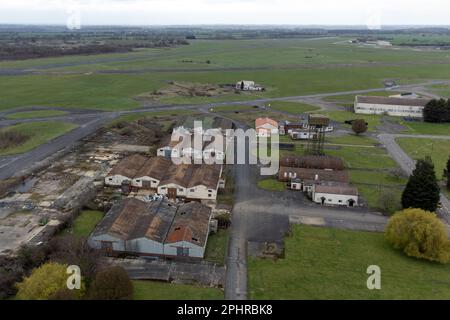 An aerial view of RAF Scampton in Lincolnshire, home of the Red Arrows ...