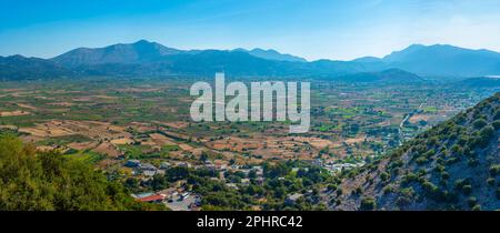 Panorama view of Lasithi plateau at Greek island Crete Stock Photo - Alamy