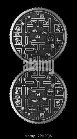 A custom made retro gaming coin featuring Sega,Nintendo & Atari legends ...