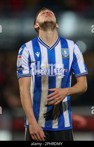 Will Vaulks #4 of Sheffield Wednesday looks dejected after the Sky Bet ...