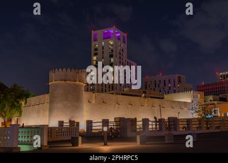 Night view of Al Koot Fort at Doha, Qatar Stock Photo - Alamy