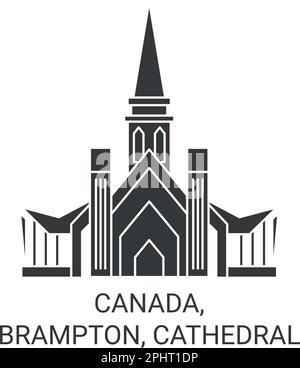 Canada, Brampton, Cathedral travel landmark vector illustration Stock ...