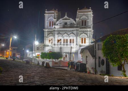 Night view of Meeran Mosque and Galle lighthouse in Sri Lanka Stock ...