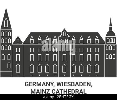 Germany, Mainz tourism landmarks, vector city travel illustration Stock ...