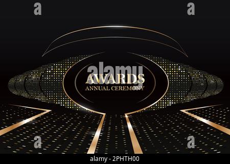 Award nomination, gold glitter text vector illustration Stock Vector ...