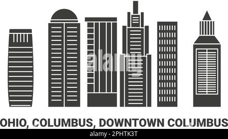 United States, Ohio, Columbus, Ohio Statehouse, travel landmark vector ...