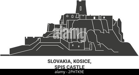 Slovakia, Kosice, Spis Castle travel landmark vector illustration Stock ...