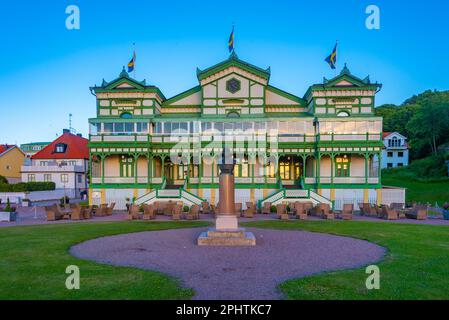 Sunset view of Societetshuset building in Marstrand Stock Photo - Alamy