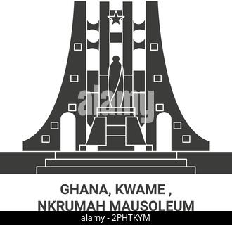 Ghana, Kwame , Nkrumah Mausoleum travel landmark vector illustration ...