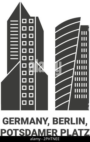 Germany, Berlin, Potsdamer Platz travel landmark vector illustration ...
