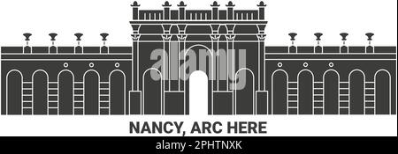 France, Nancy, Arc travel landmark vector illustration Stock Vector ...
