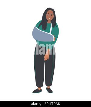 Black Woman plastered arm, broken hand in cast Stock Vector Image & Art ...