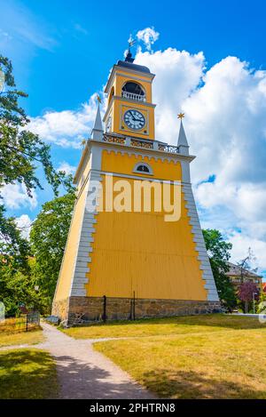 Yellow clock tower in Karlskrona, Sweden Stock Photo - Alamy