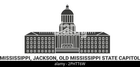 United States, Jackson tourism landmarks, vector city travel ...