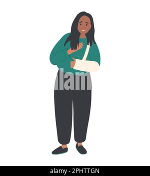Black Woman plastered arm, broken hand in cast Stock Vector Image & Art ...