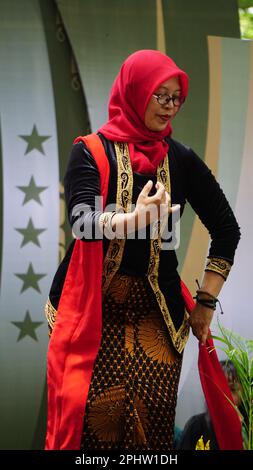 Indonesian performing gambyong dance. This dance comes from central ...